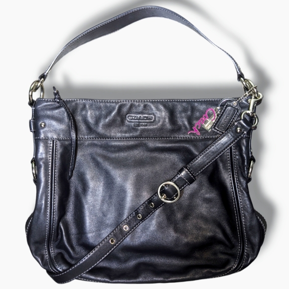Coach | Bags | Coach Zoe Black Leather Convertible Crossbody Shoulder ...